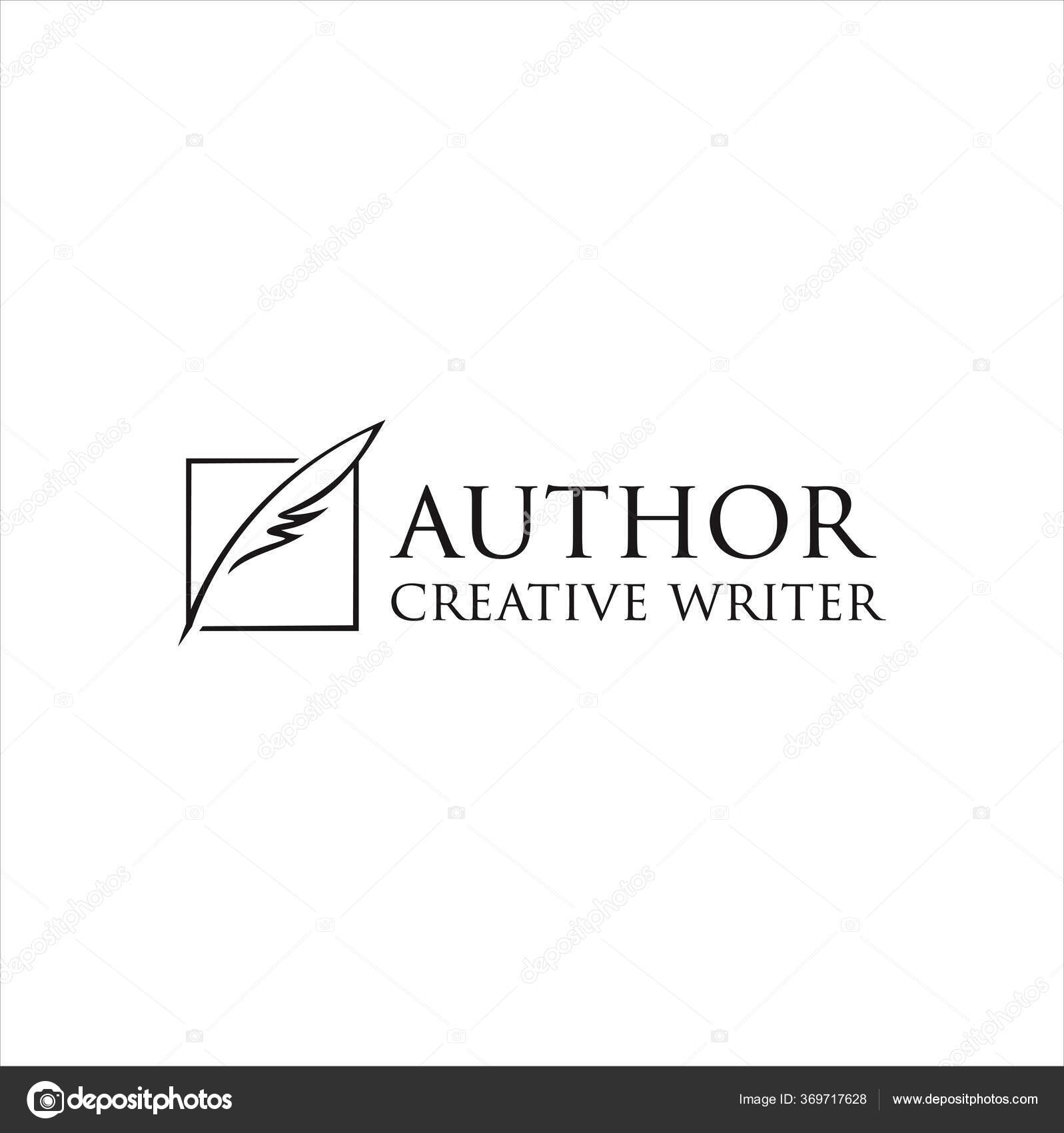 Author Write Logo Templates Design Vector Stock Vintage Pen Feather ...