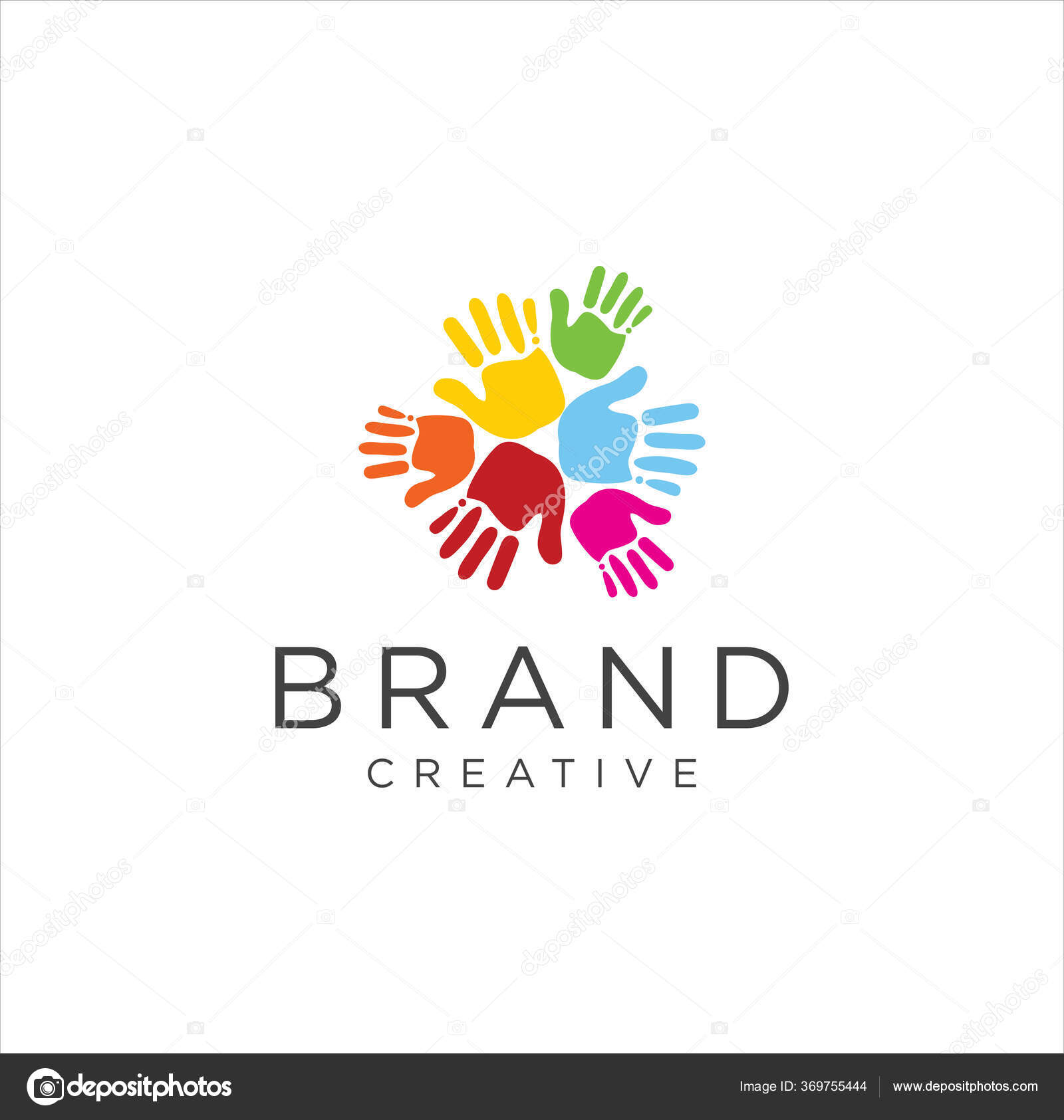 Hand Circle Logo Colorful Design Vector Illustration Illustration ...