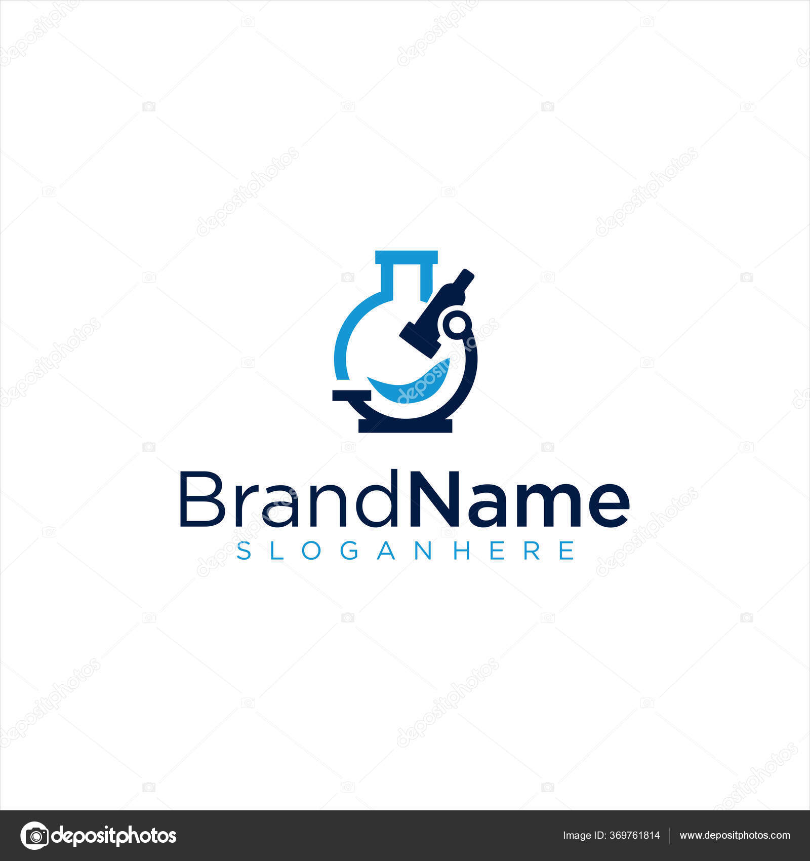 Medical Laboratory Microscope Logo Premium Vector | Microscope Icon.