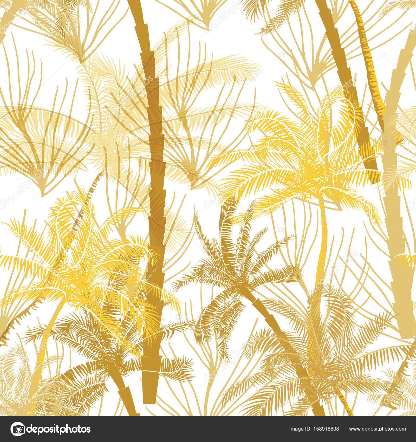 Vector Beautiful exotic tropical summer pattern with palm trees Stock ...