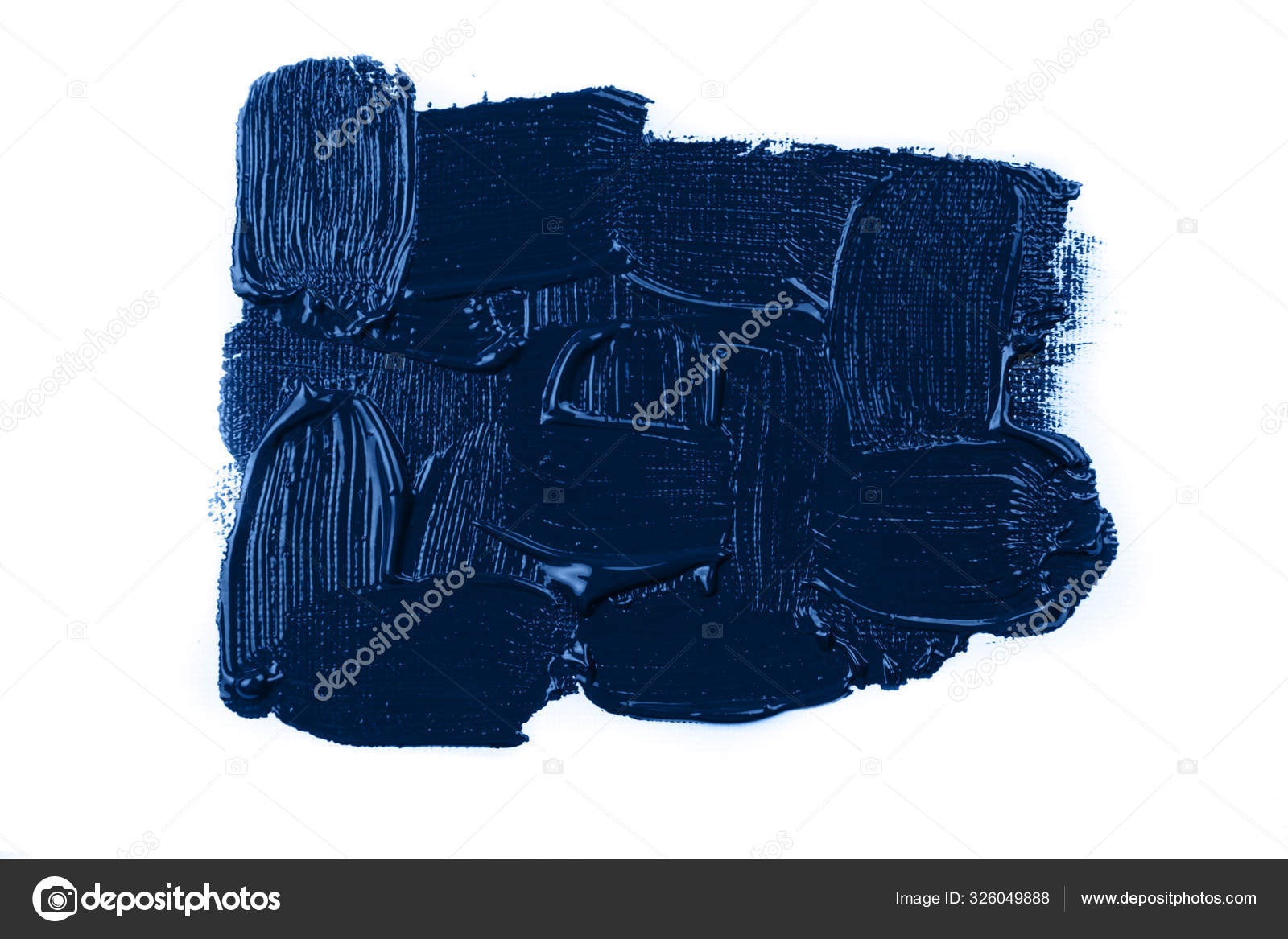 Blue stroke of the paint brush isolated on white. Stock Photo by ...