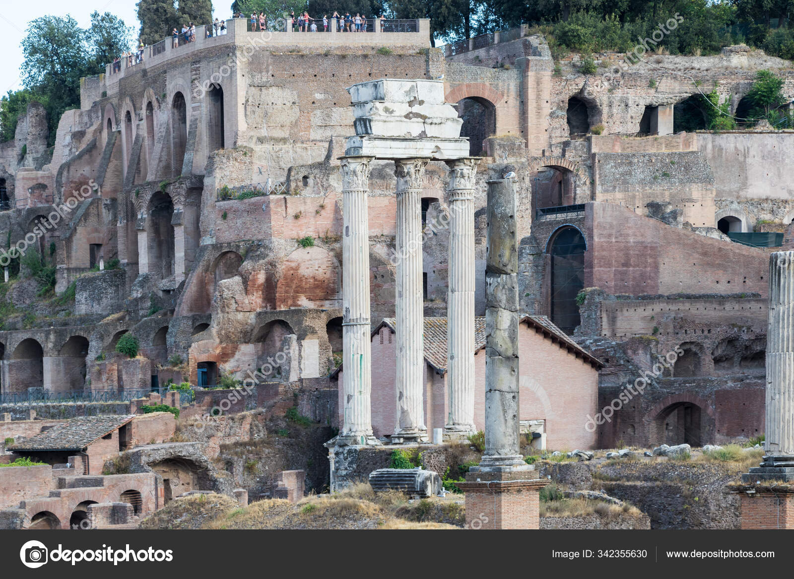 The three Corinthian columns date to the era of Tiberius or Hadrian ...