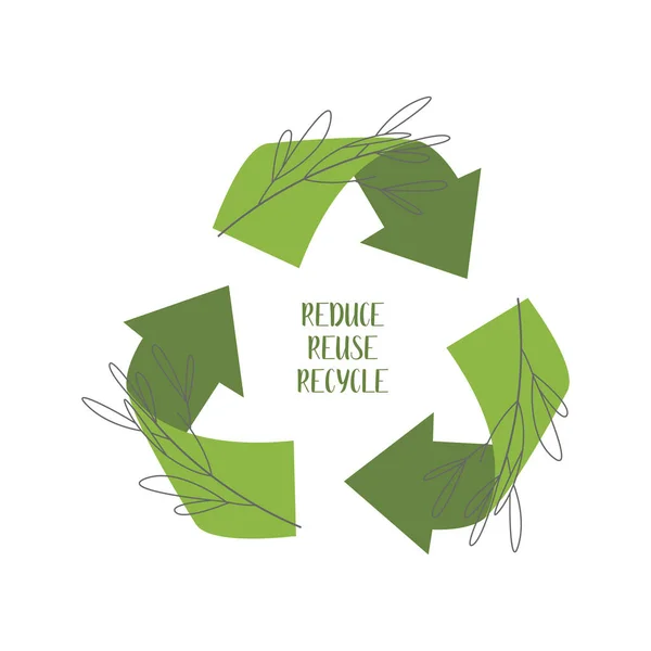 Set Green Zero Waste Symbols Isolated White Background Stock Vector ...