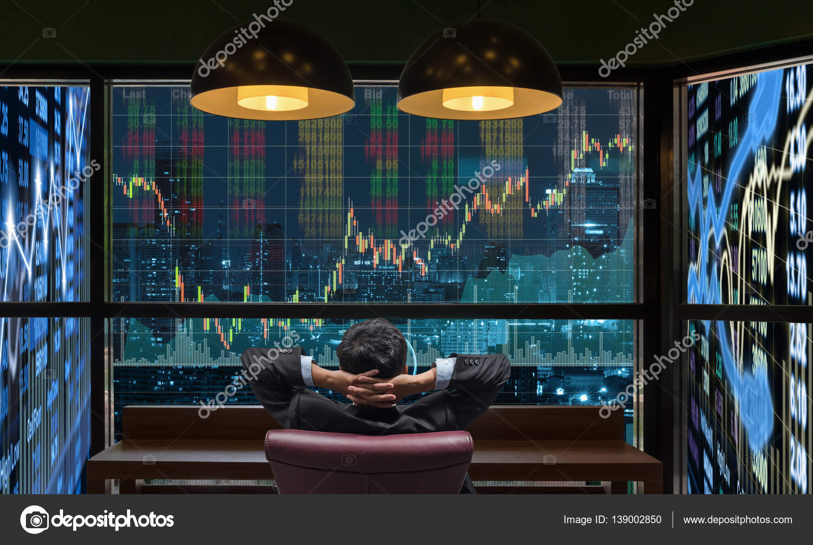 Businessman who is looking at stock market Stock Photo by ©Tzido 139002850
