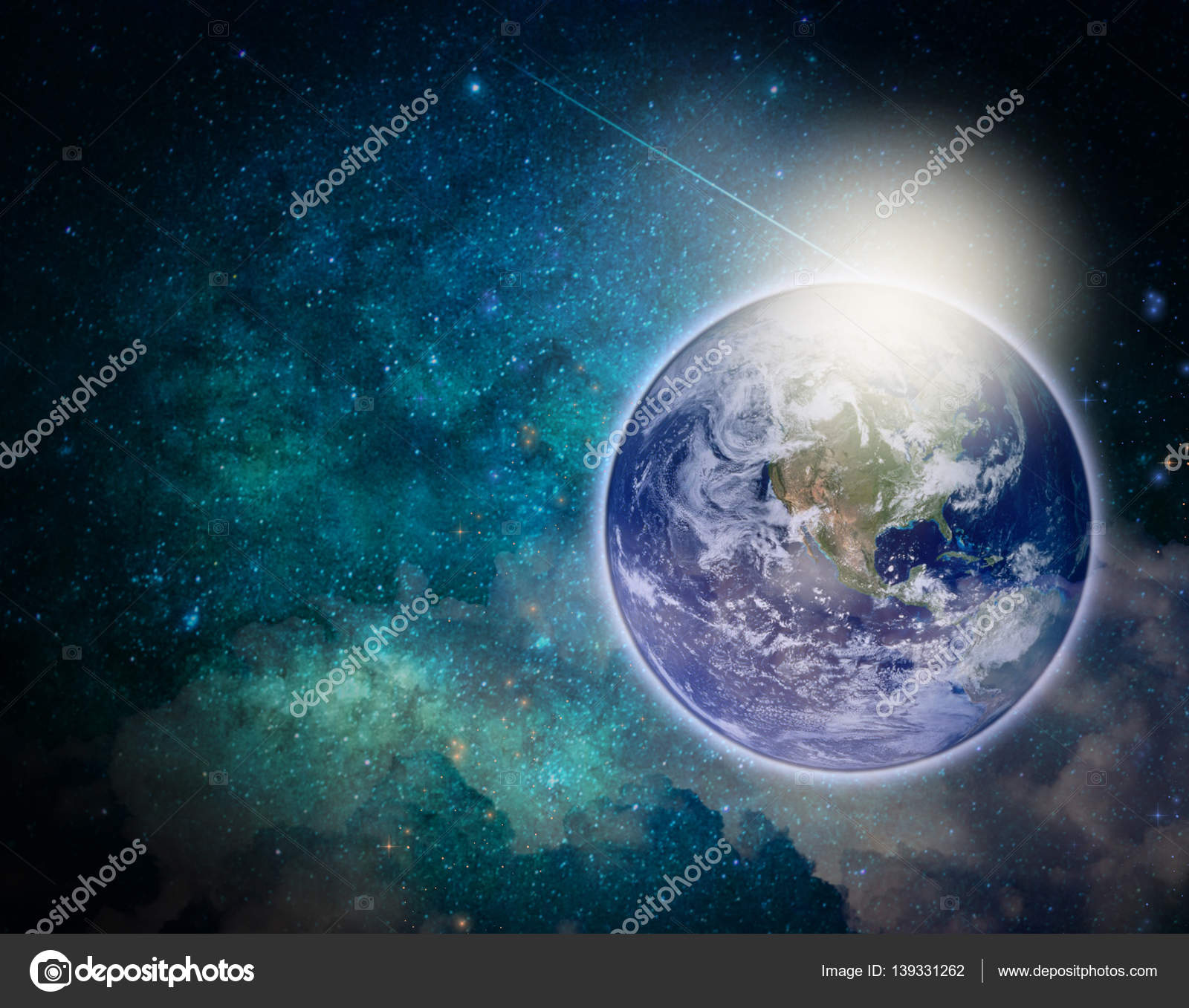 Blue planet earth and star Stock Photo by ©Tzido 139331262