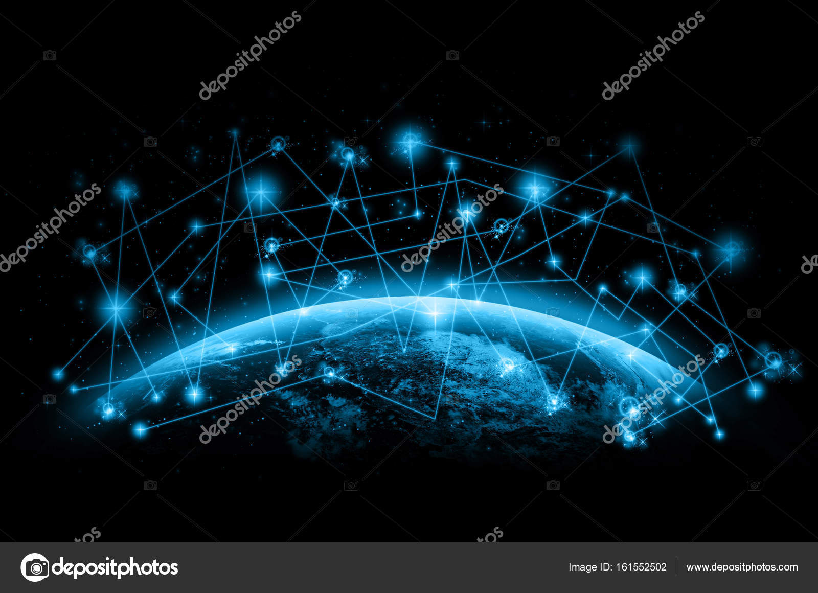 Part of earth with network lines Stock Photo by ©Tzido 161552502