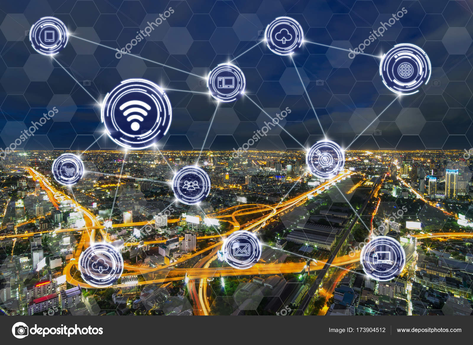 Wireless communication connecting Stock Photo by ©Tzido 173904512