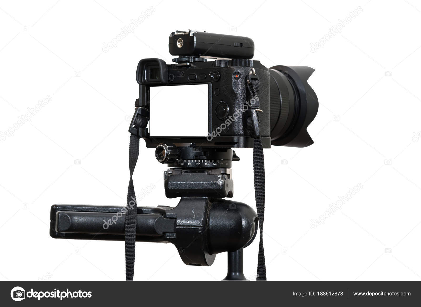 Professional Digital Mirrorless Camera Tripod White Background Camera ...