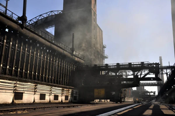 Coke Furnace Production Coke Steel Works Heated Coal Nlmk Stock Photo ...