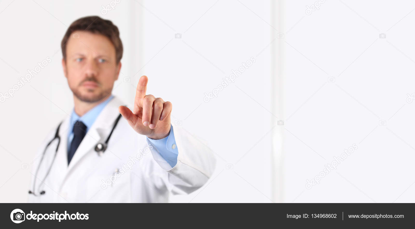 Doctor finger hand pointing on virtual screen, medical concept Stock ...