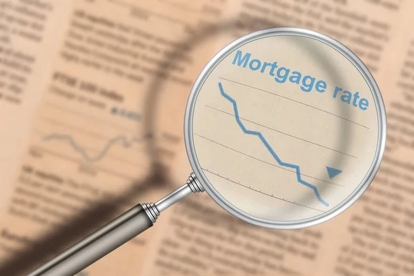 Newspaper Mortgage Rate chart. Interest rate reduction - Stock Image ...