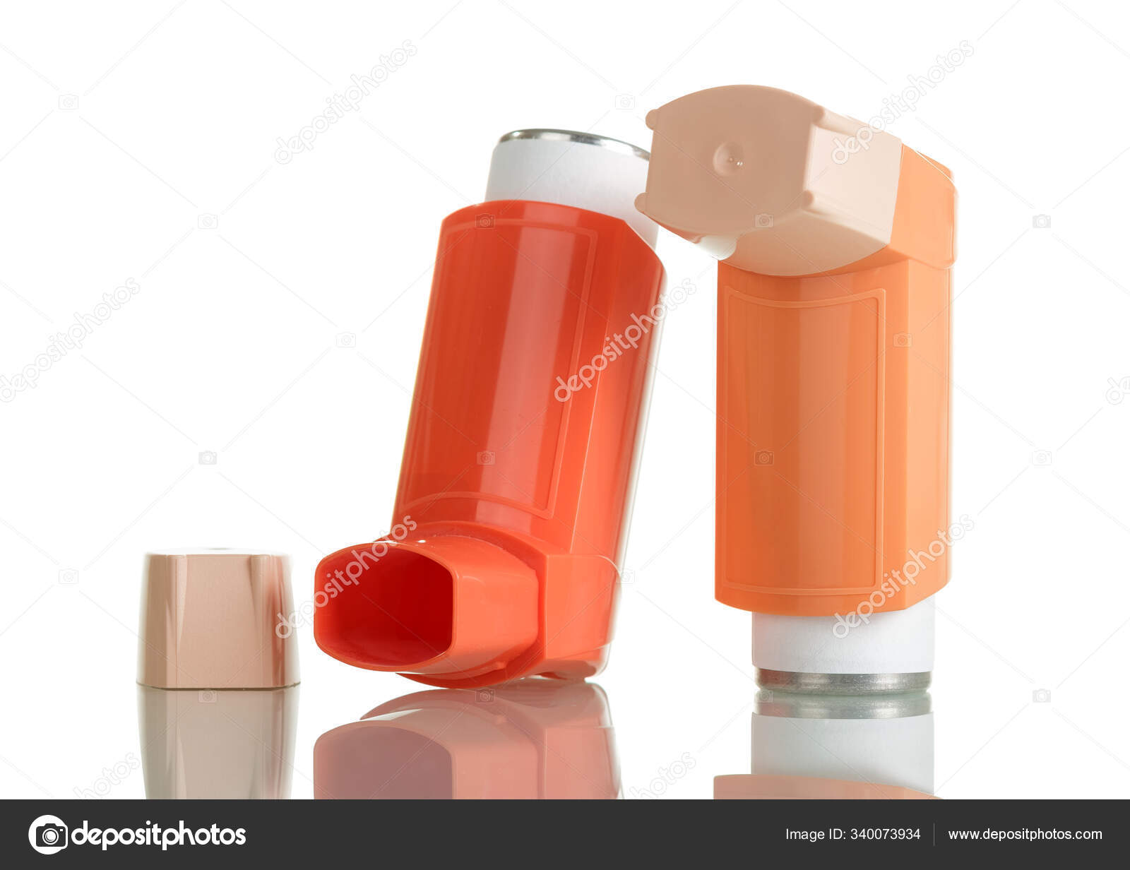 Orange asthma inhaler isolated on white Stock Photo by ©Laboko 340073934