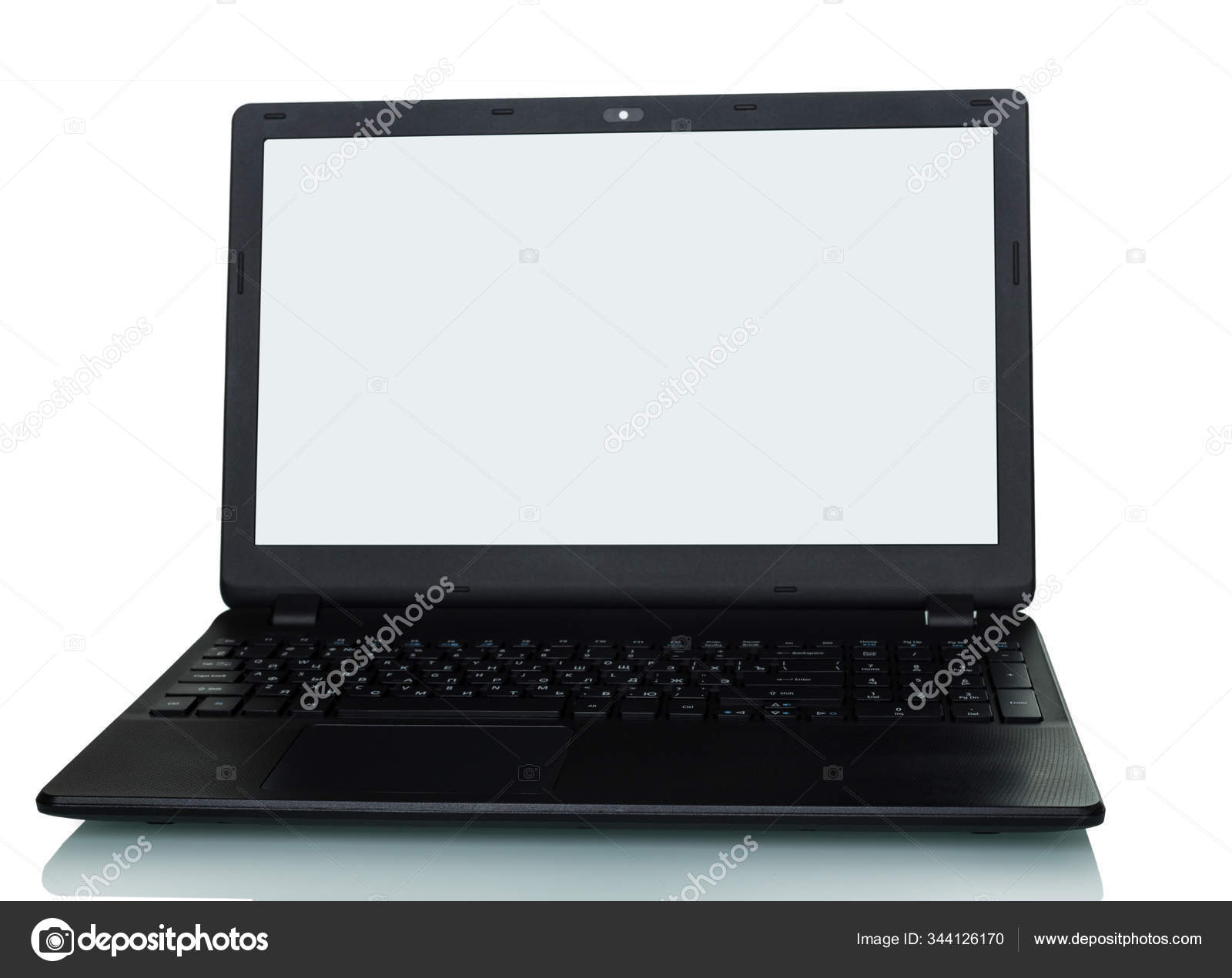 Modern laptop computer isolated on white — Stock Photo © Laboko #344126170
