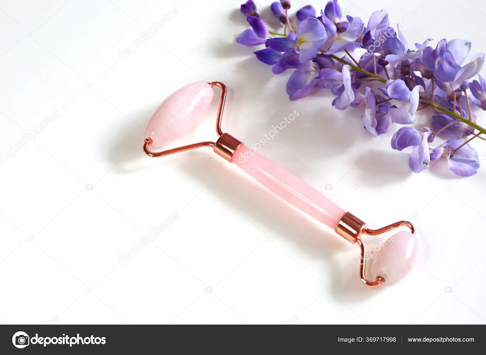 Pink Quartz Face Roller Massager Skin Treatment Whit Background Home ...