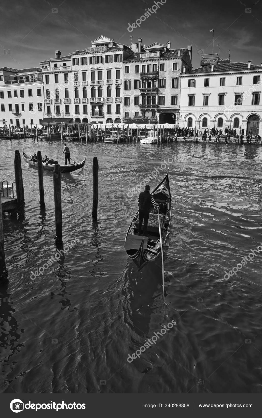 Venice Italy Feb 2019 Greyscale Shot Grand Canal Venice Italy — Stock ...