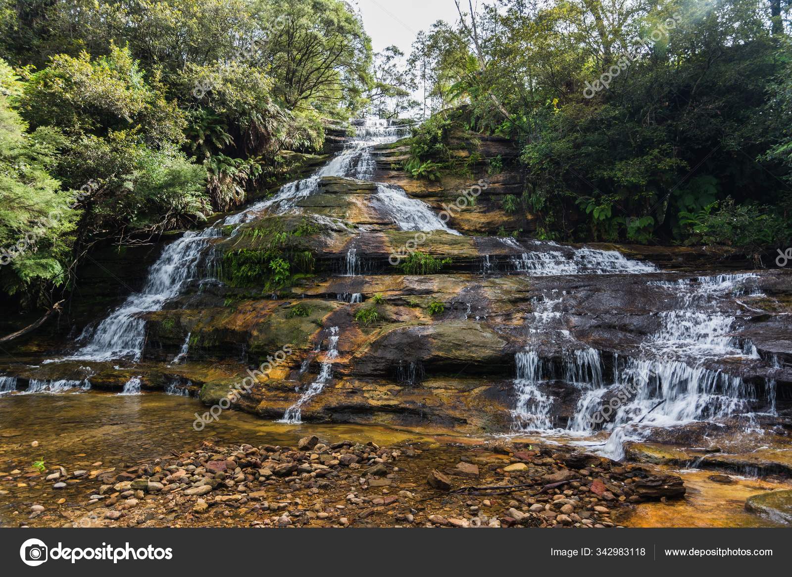 Beautiful Shot Water Stream Cliff Forest — Stock Photo © Wirestock ...
