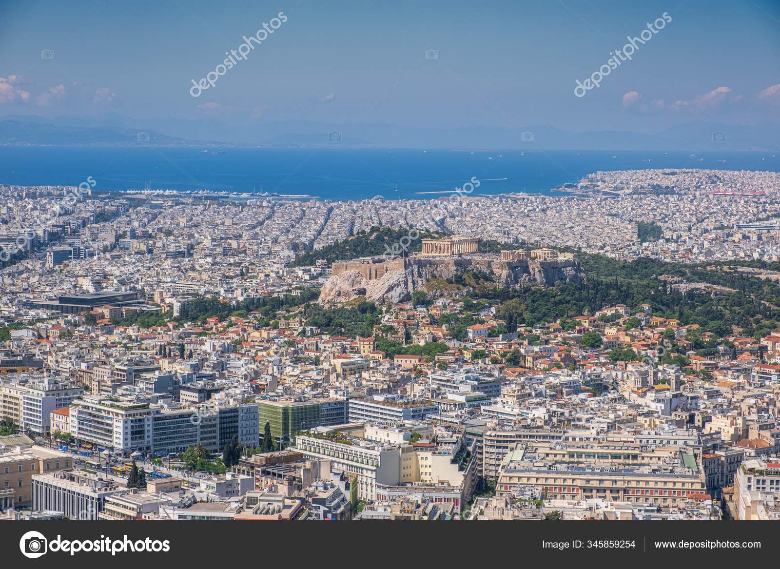 View Athens Mount Lycabettus Looking Ocean — Stock Editorial Photo ...