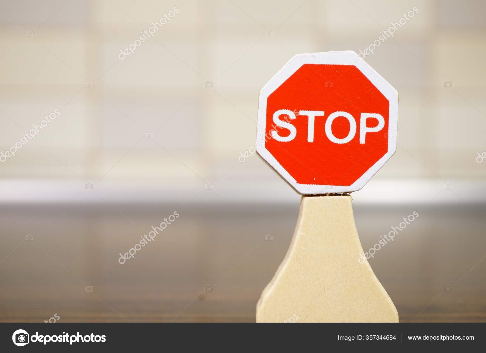 Stop Sign Wall Background — Stock Photo © Wirestock #357344684
