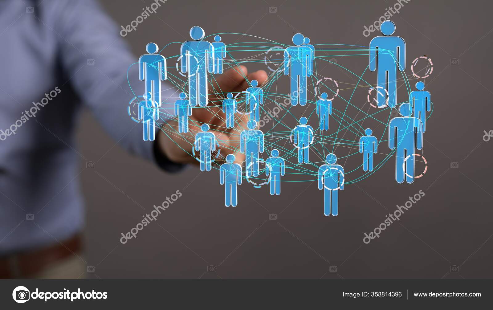 Connected Symbols Digital Interactive Global Communication Concept ...