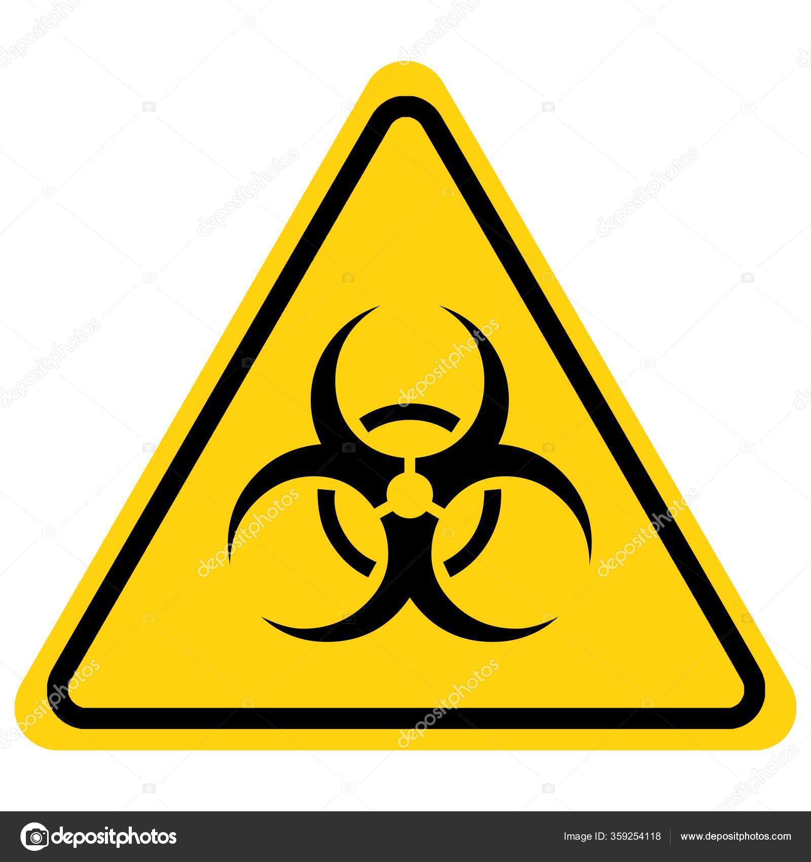 Biohazard Symbol Yellow Triangle Black Outline Covid19 Pandemic Stock ...