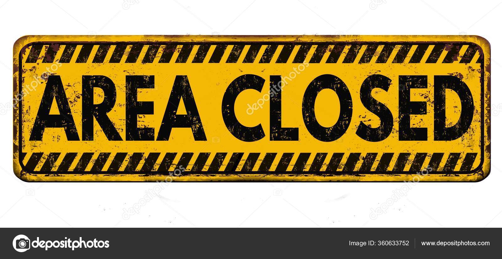 Illustration Yellow Sign Text Area Closed White Background Covid Stock ...