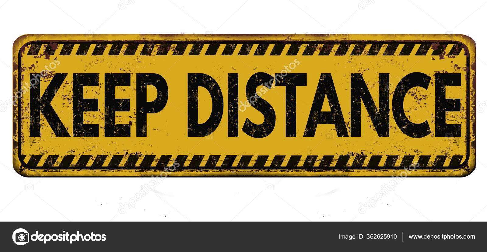 Poster Sign Warning Text Keep Distance — Stock Photo © Wirestock #362625910