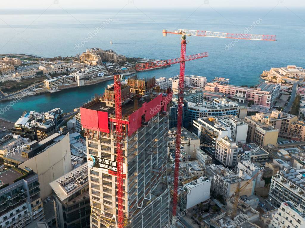 Paceville Malta 17 De Abril De 2020 Planos Aéreos De La Torre De