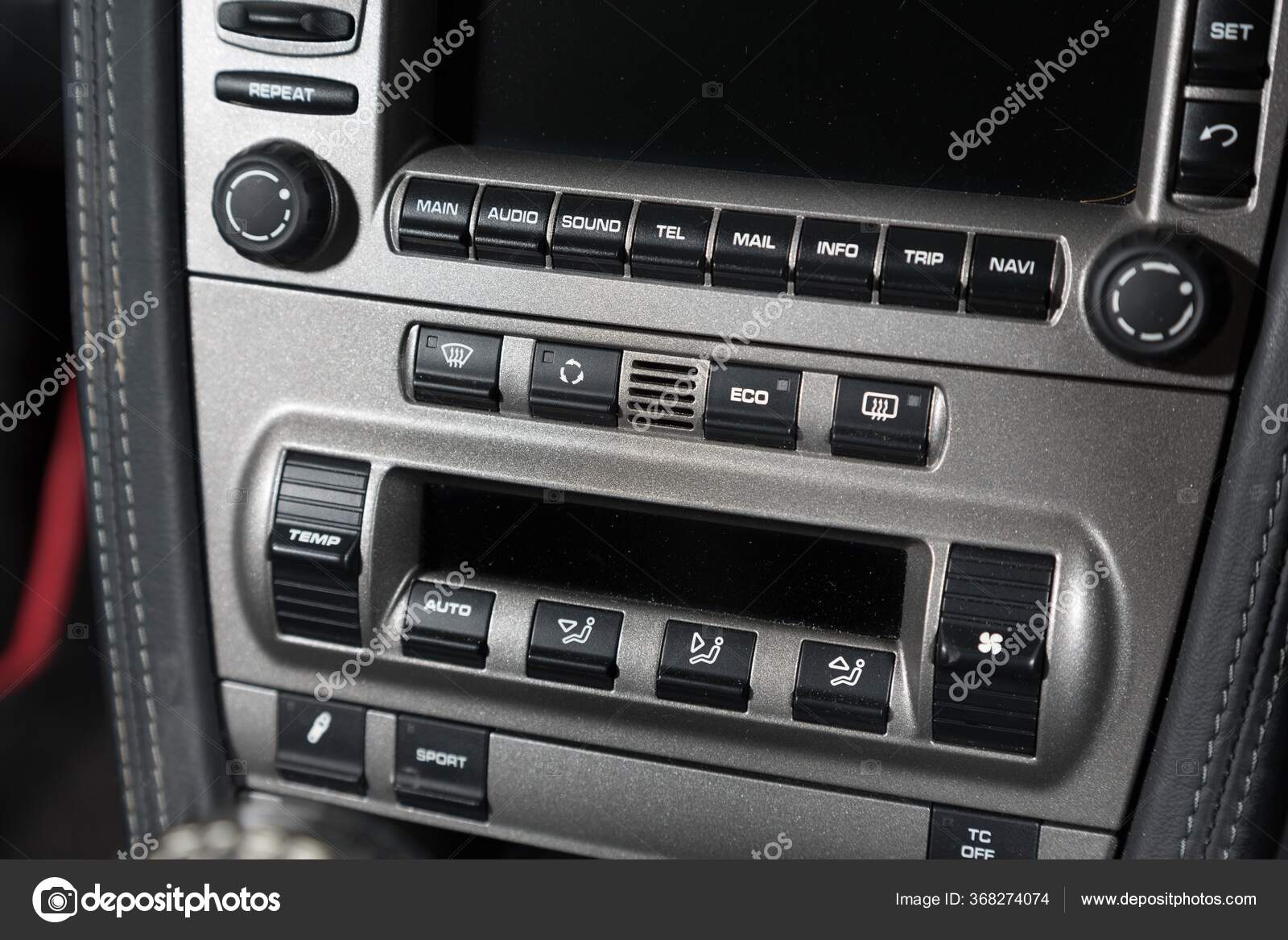 Closeup Screen Control Buttons Modern Car Lights — Stock Photo ...