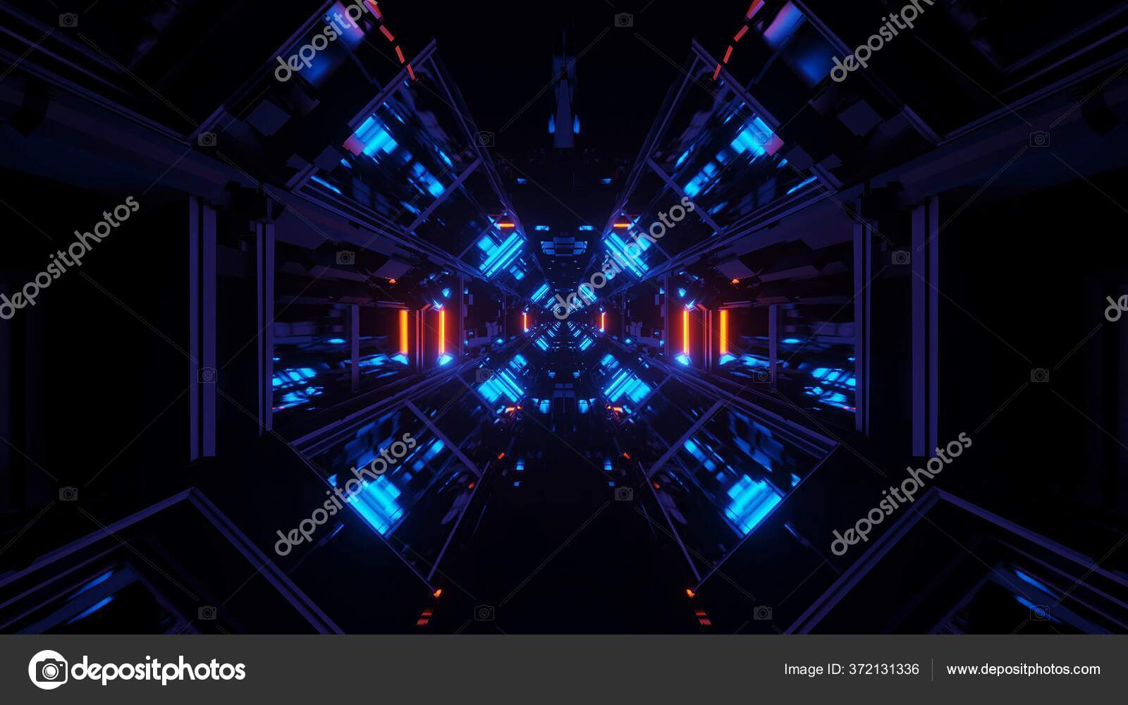 Cool Illustration Futuristic Sci Techno Lights Background Stock Photo ...