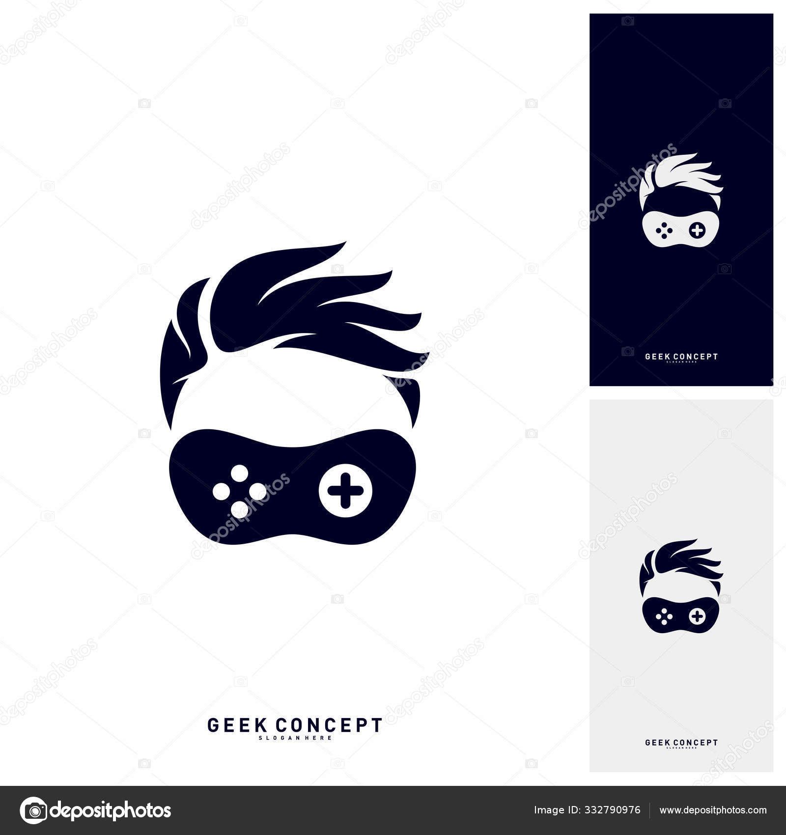 Geek Games Leaf Logo Concept Vector. Game Geek Logo Template - Vector ...