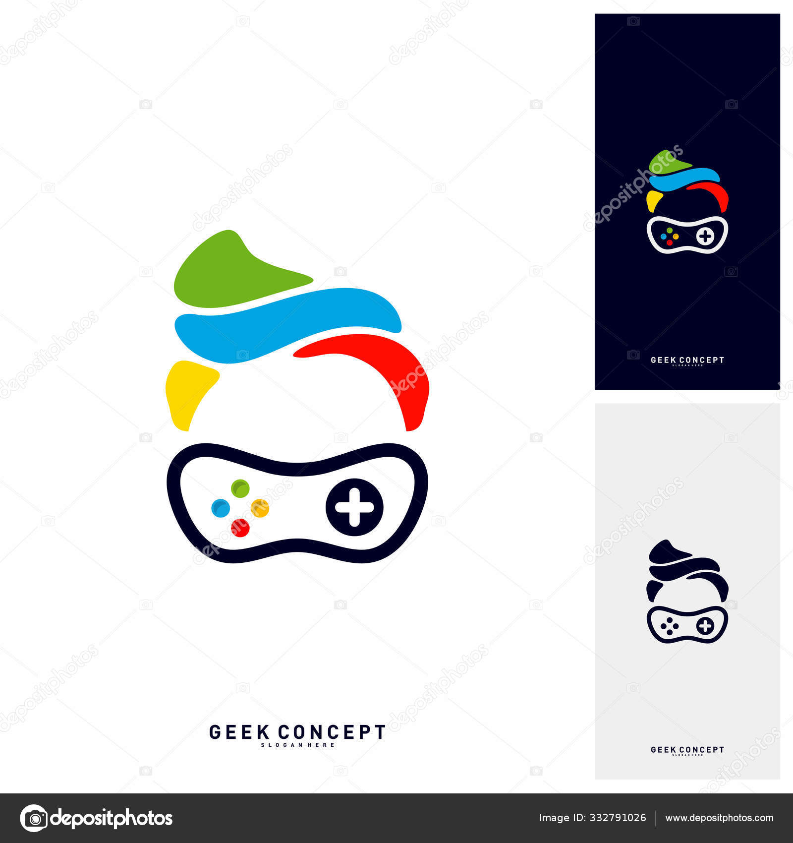 Geek Games Leaf Logo Concept Vector. Game Geek Logo Template - Vector ...