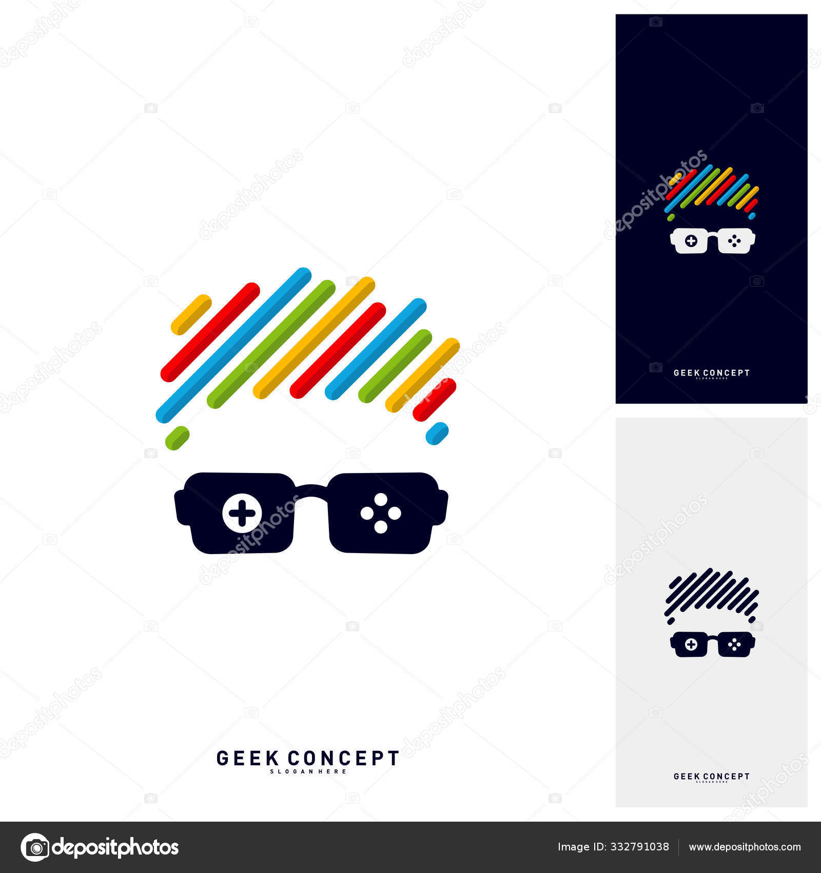 Geek Games Leaf Logo Concept Vector. Game Geek Logo Template - Vector ...