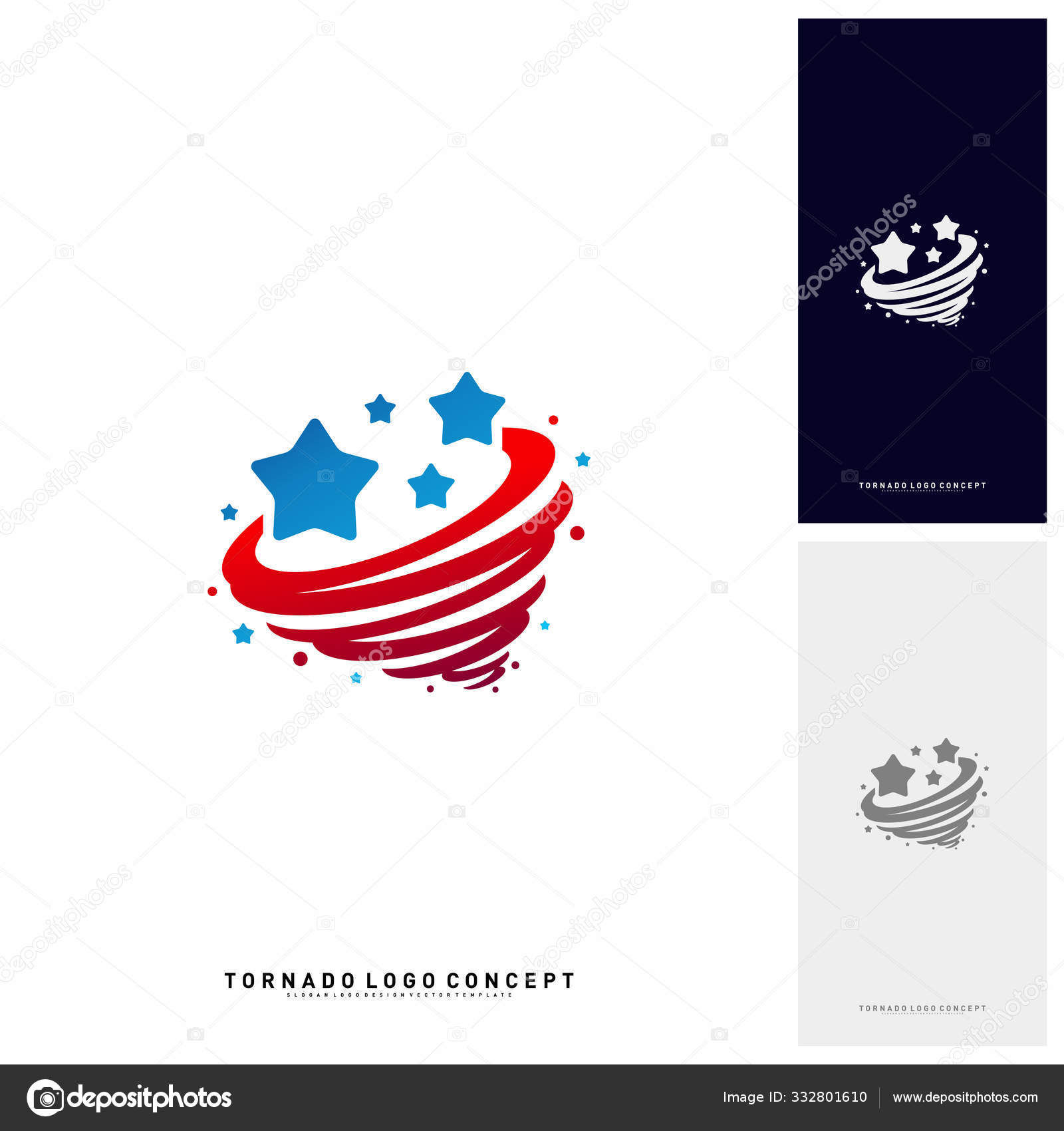 Stars Twist Logo Design Concept Vector. Storm Stars Logo Vector Icon ...