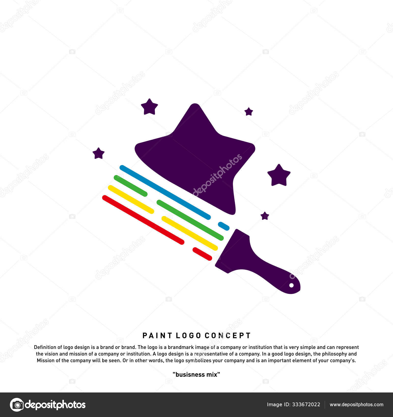 Stars Paint Logo Design Concept Vector. Colorful Stars Logo Vector ...