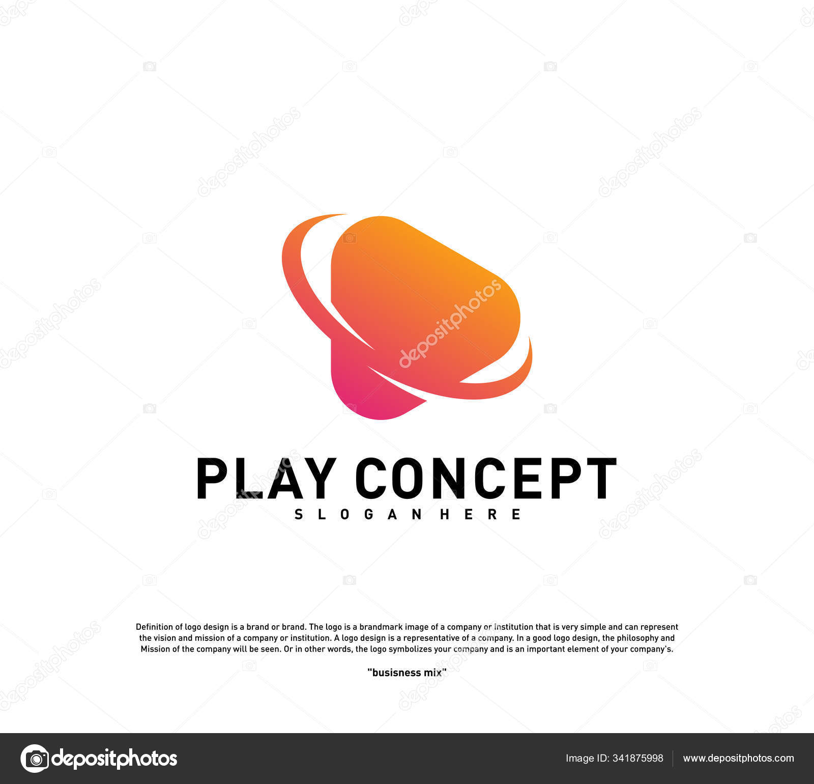 Play logo design concept. Planet Play logo template vector. Icon Symbol ...