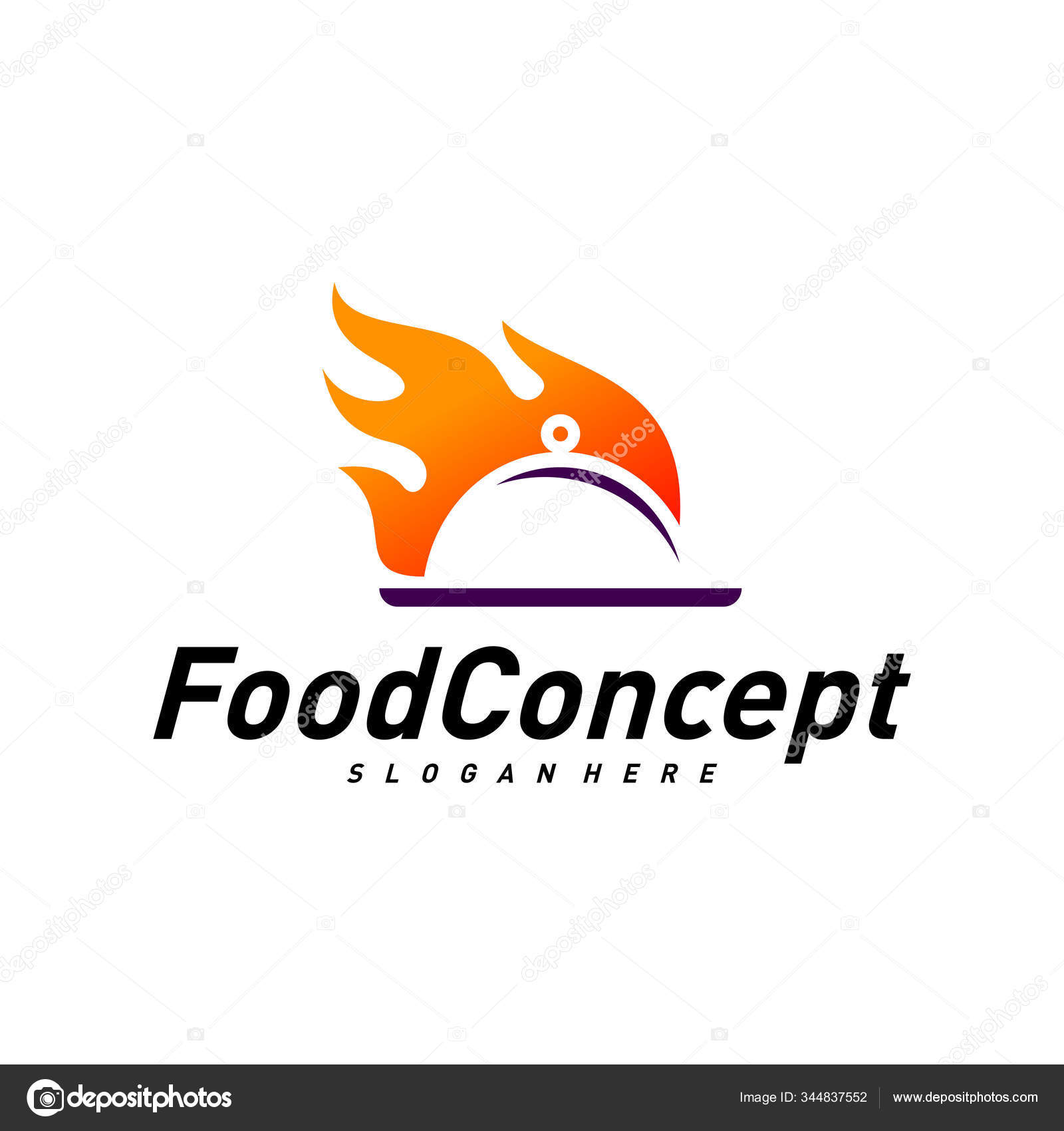 Hot Food Logo Concept Vector. Fast Cooking logo Design Template Vector ...