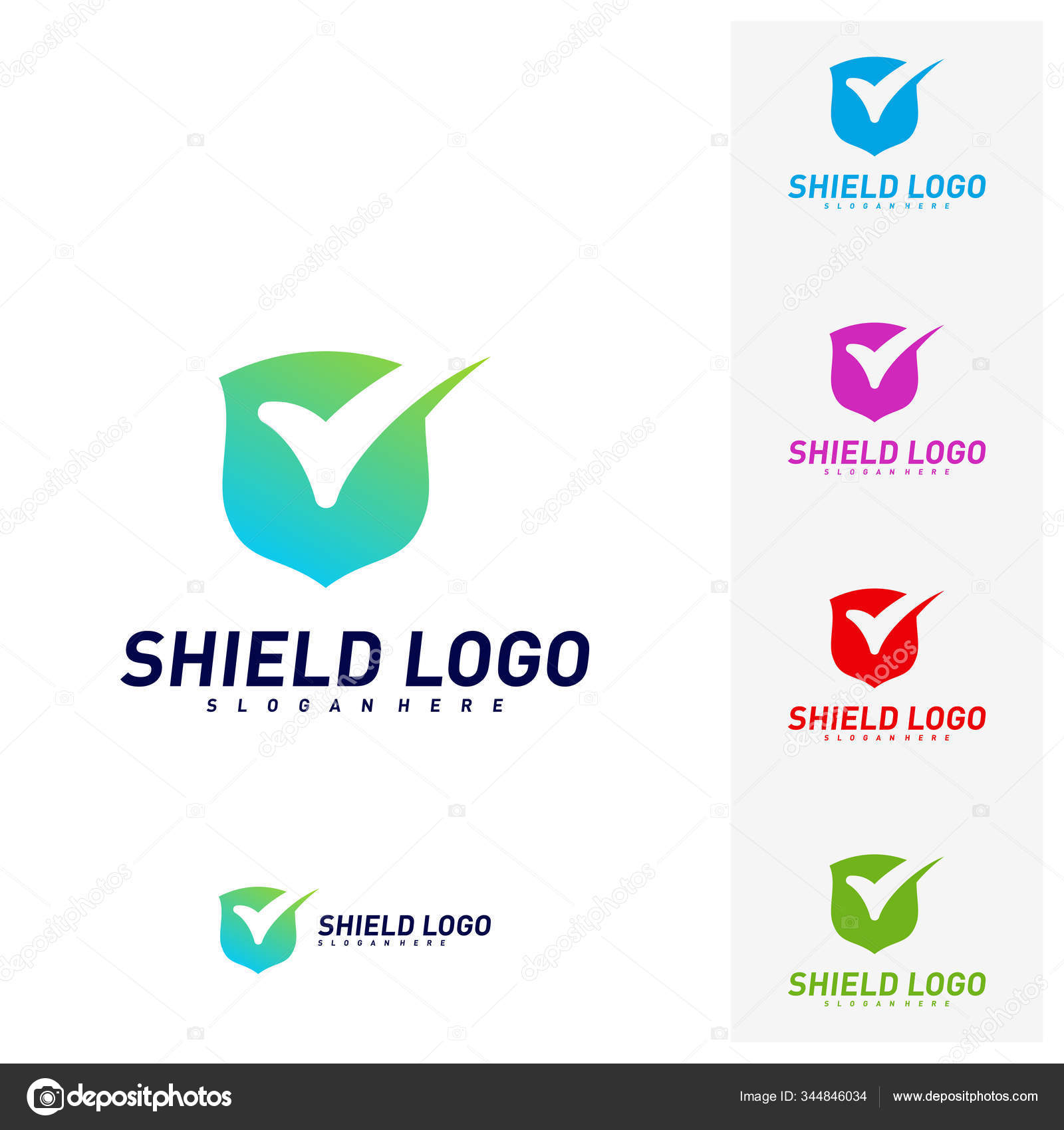Shield Check Logo Design Concept Vector. Shield quality vector ...