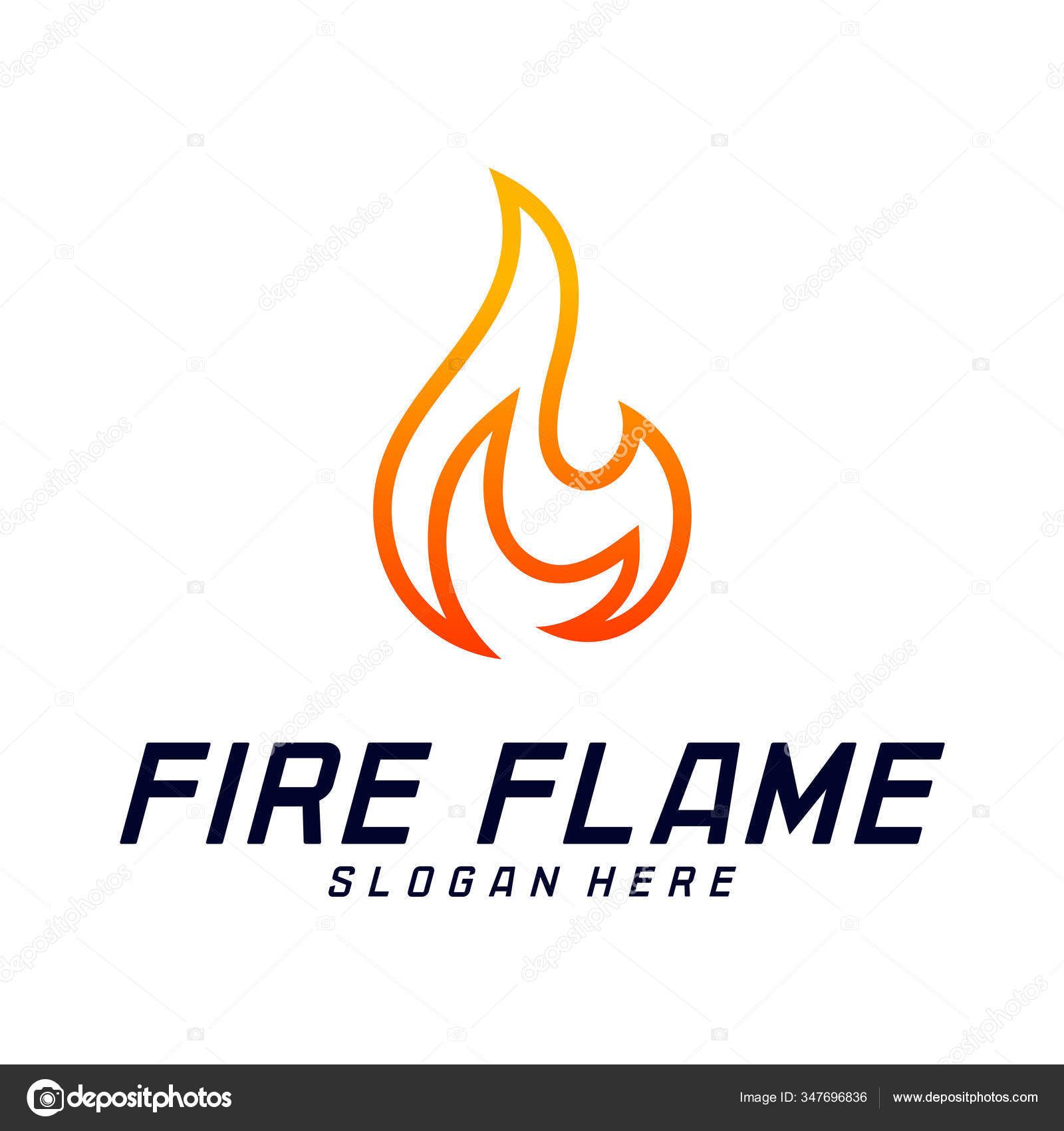 Fire Flame Logo Design Vector Template Icon Symbol Stock Vector by ...