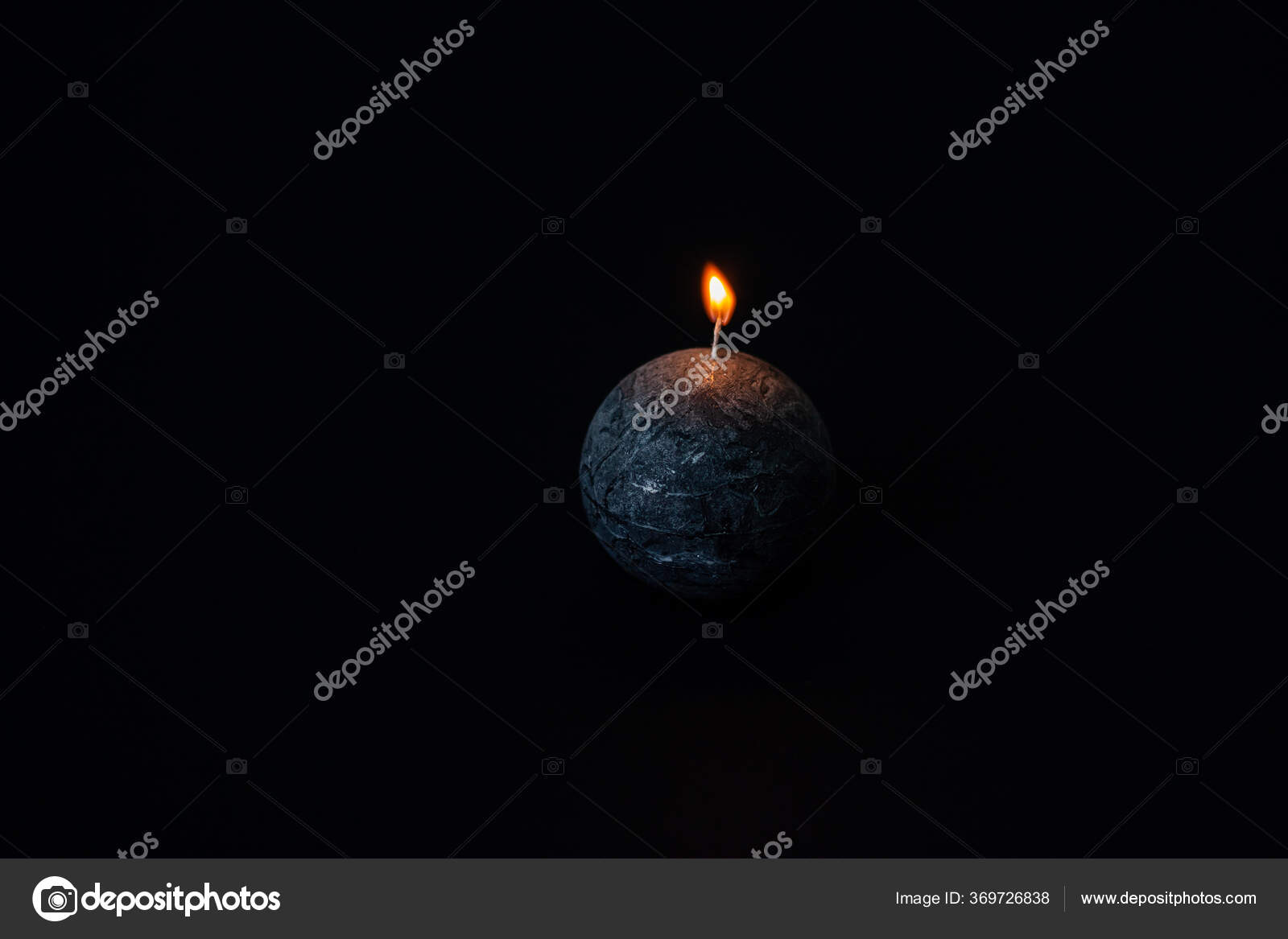Black Candle Texture Burning Isolated Black Background Light ...