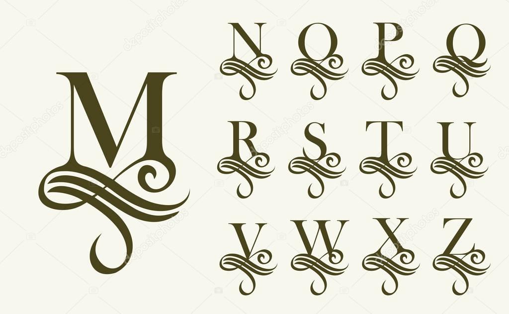 Vintage lettering set Stock Vector by ©PGMart 129568110