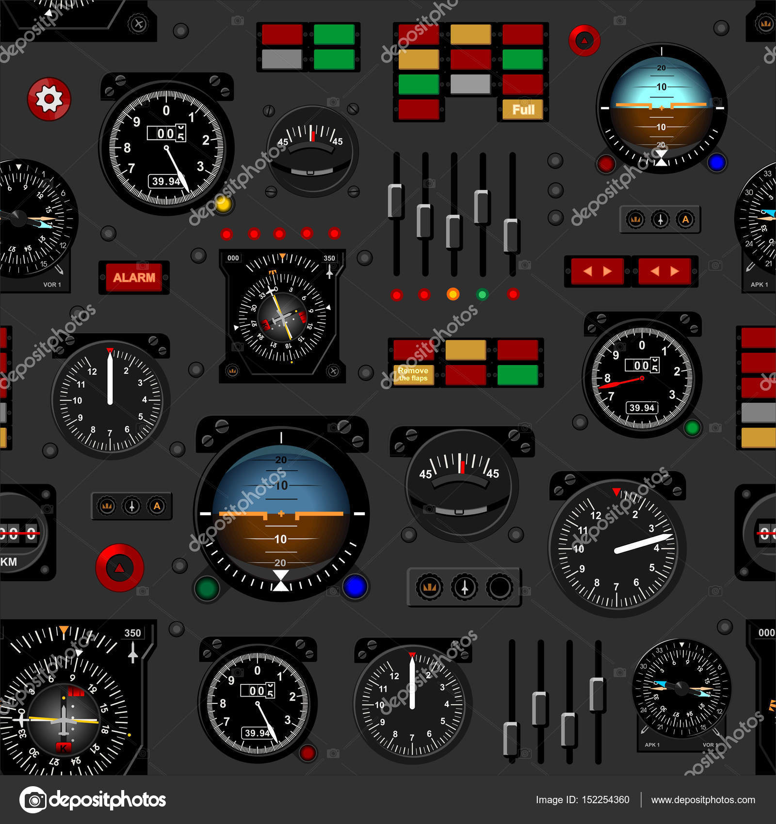 Airplane instrument panel. Stock Vector Image by ©PGMart #152254360