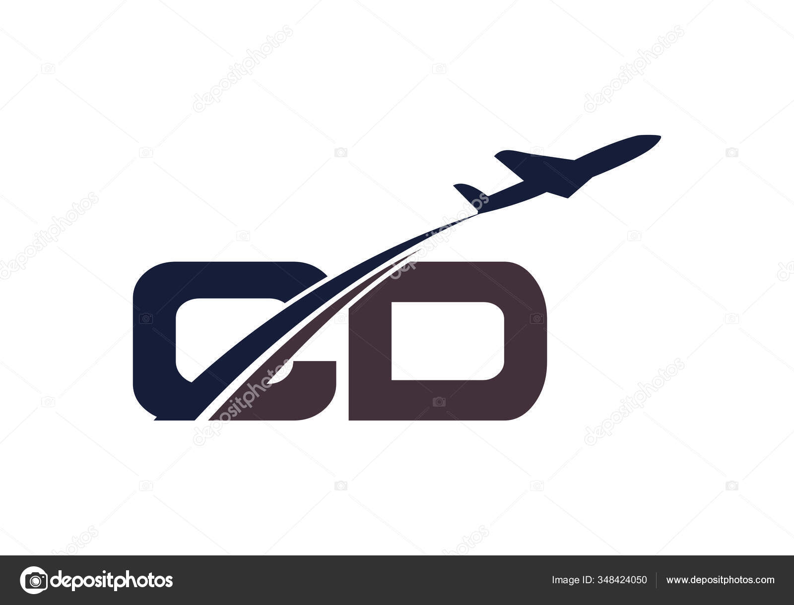 Letra Inicial Con Diseño Logotipo Aviación Air Airline Airplane ...