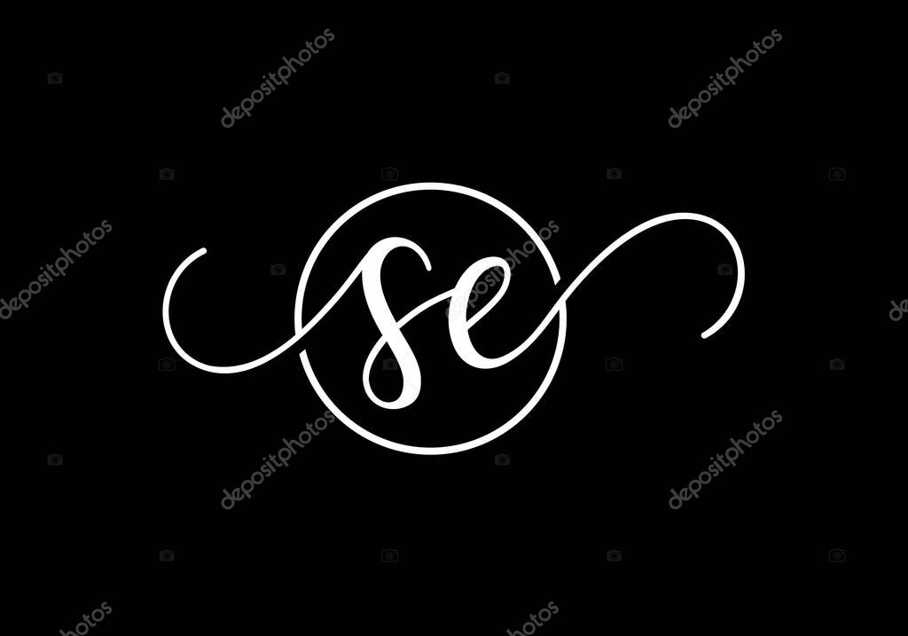 S E, SE Plantilla vectorial inicial del diseño del logotipo de la letra ...