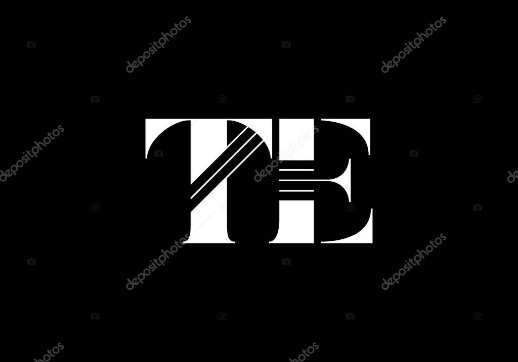 T E, TE Carta inicial Plantilla de vector de diseño de logotipo ...