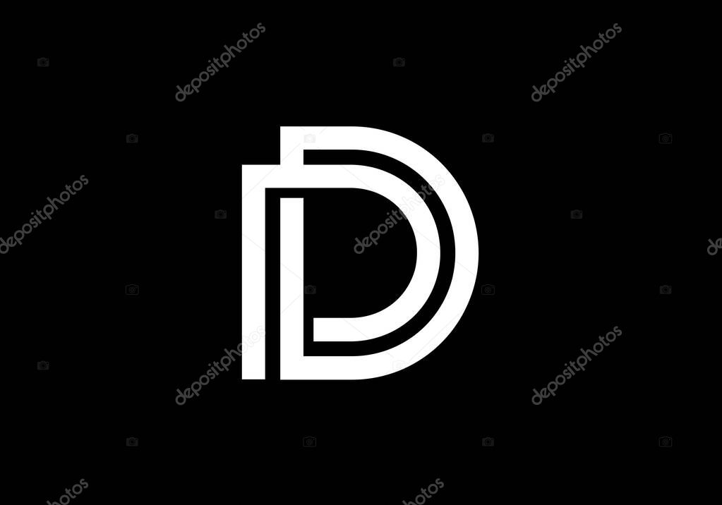 P D, Plantilla vectorial de diseño de logotipo de letra inicial PD ...