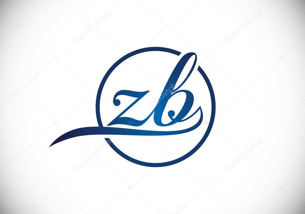 Monograma inicial Carta Z B Logo Design Vector Template. S mbolo del alfabeto gr fico para la ...