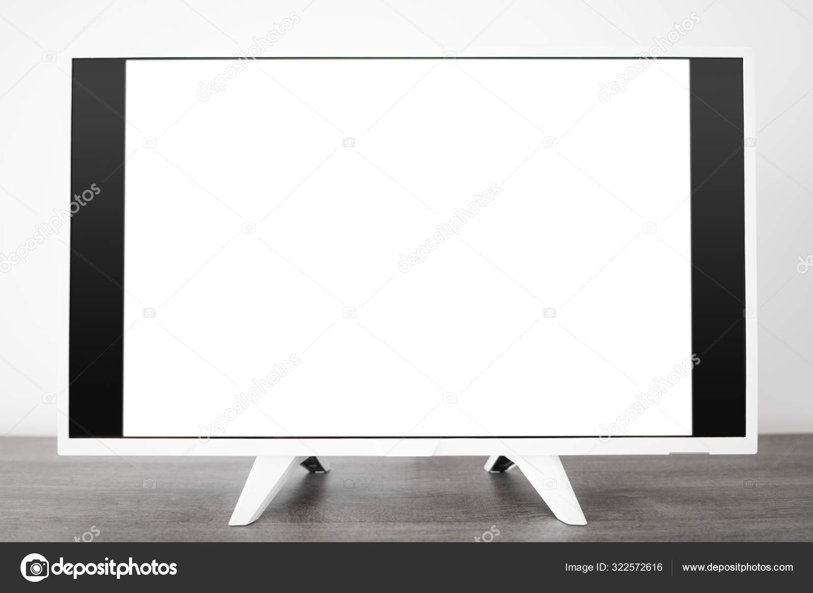 TV with white screen on a stand in the room. — Stock Photo © milangucci ...