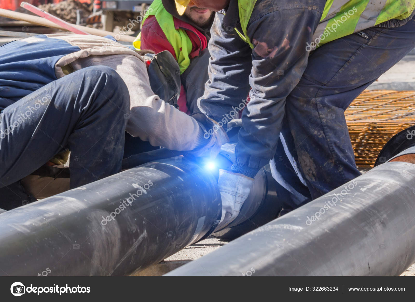 Heavy work for a construction worker on the site. Stock Photo by ...