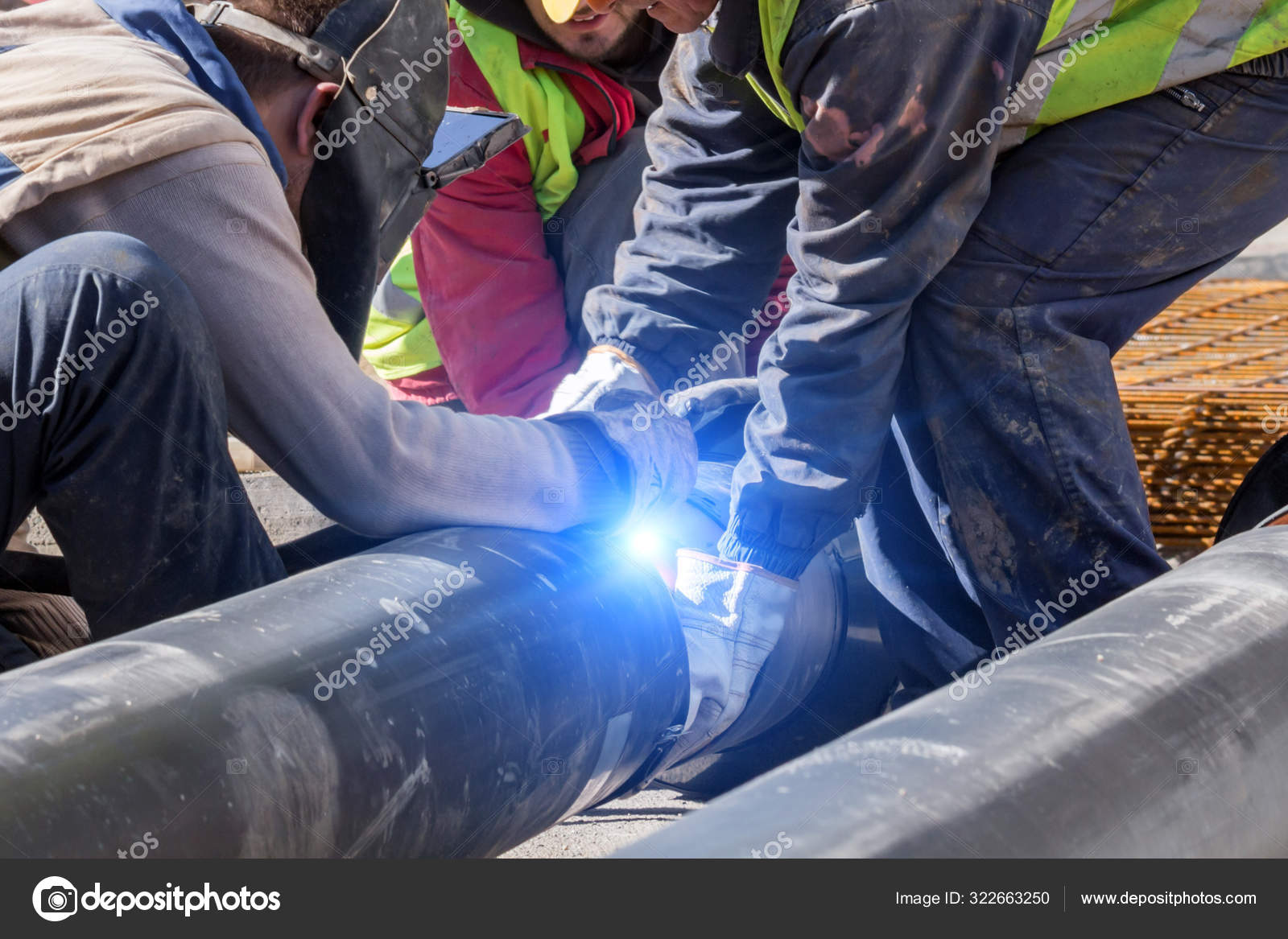 Heavy work for a construction worker on the site. Stock Photo by ...