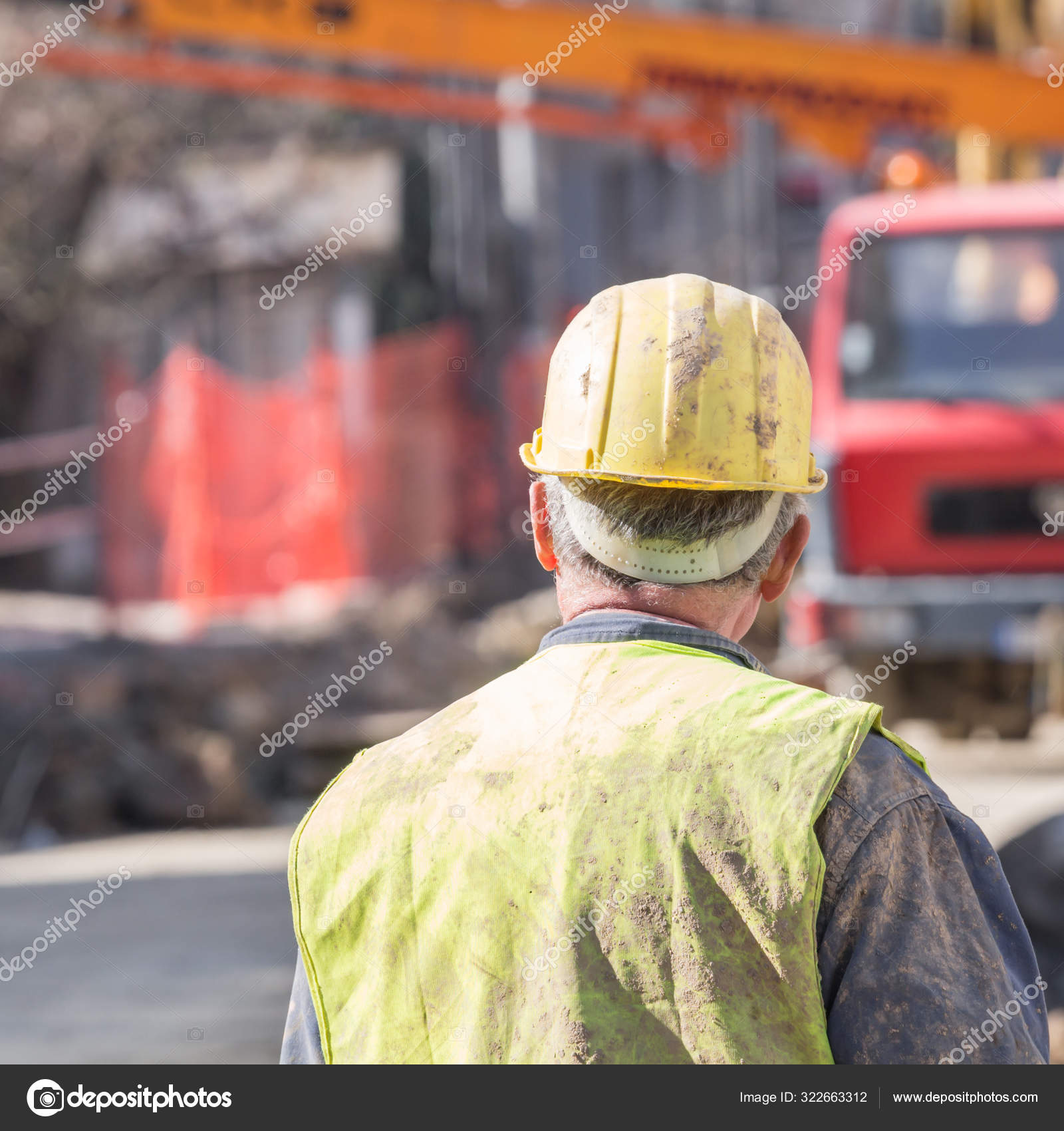 Heavy work for a construction worker on the site. Stock Photo by ...